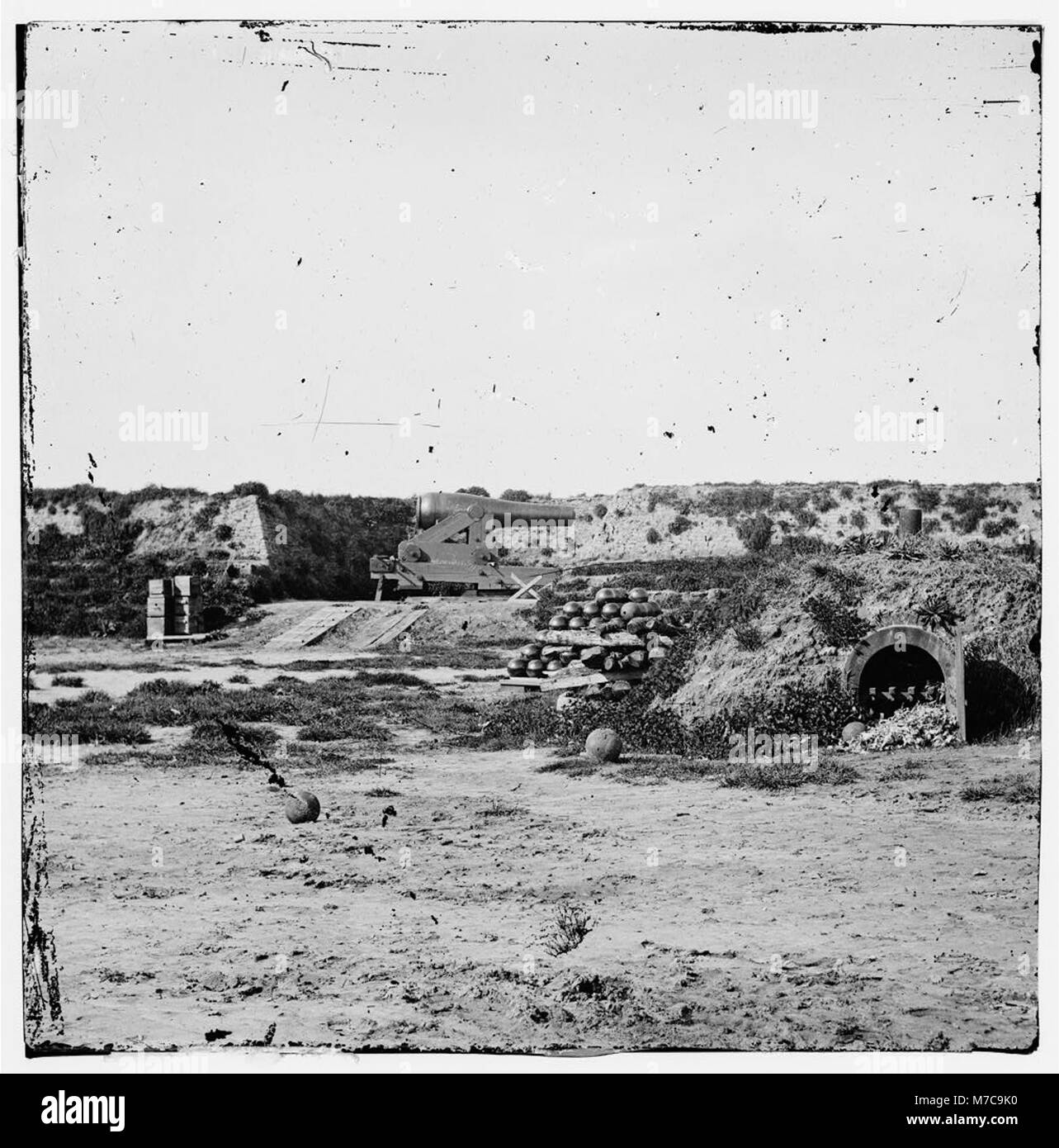 The interior of Fort Darling at Drewry’s Bluff, Virginia, reveals its ...