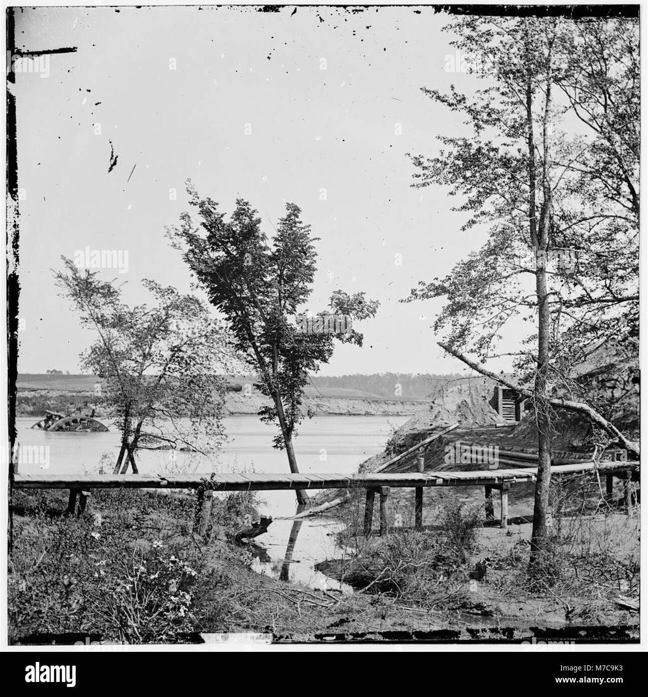 Drewry's Bluff, Virginia. View of Confederate Fort Darling and ...