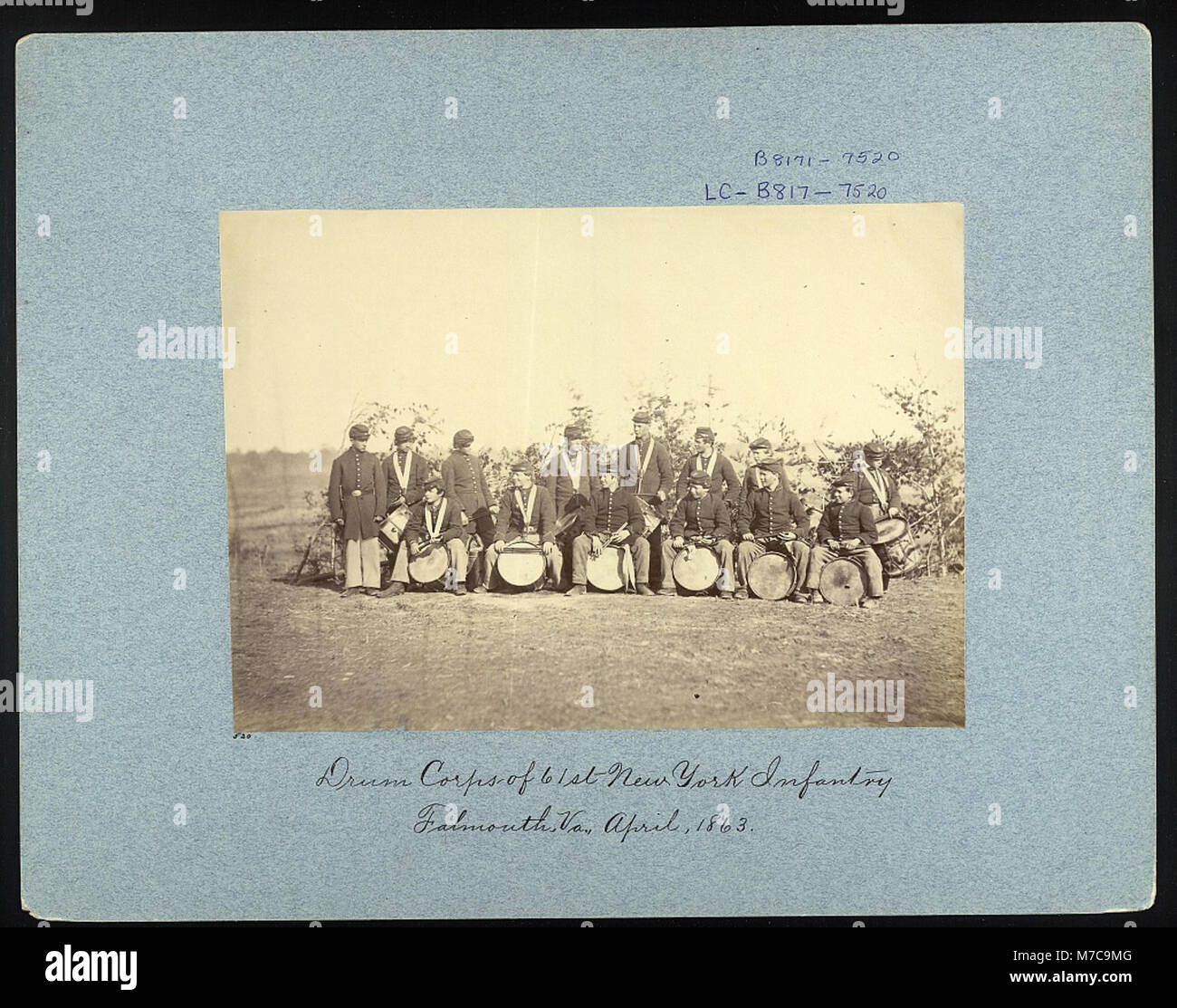 A photograph of the Drum Corps from the 61st New York Infantry during ...
