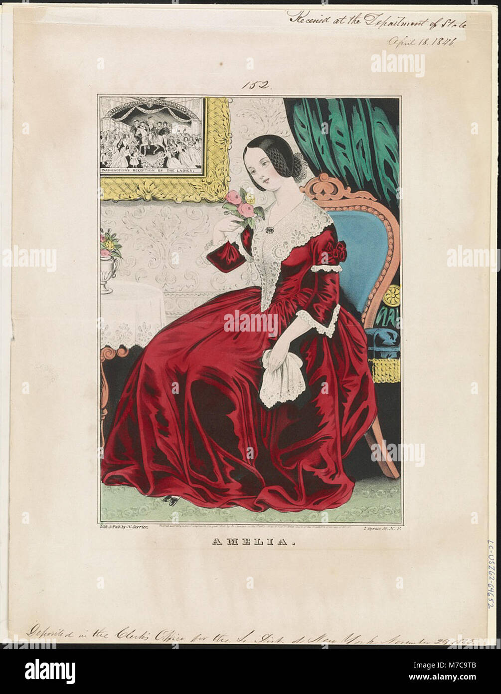 A portrait of Amelia, a notable historical figure, capturing her ...