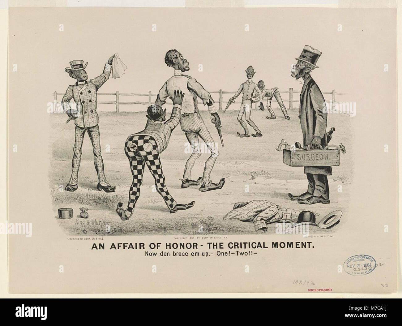 A dramatic depiction of a critical moment in a duel or confrontation ...