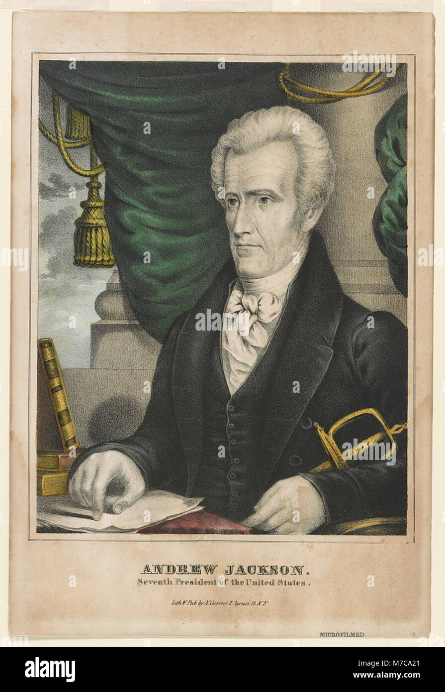 This portrait depicts Andrew Jackson, the seventh President of the ...