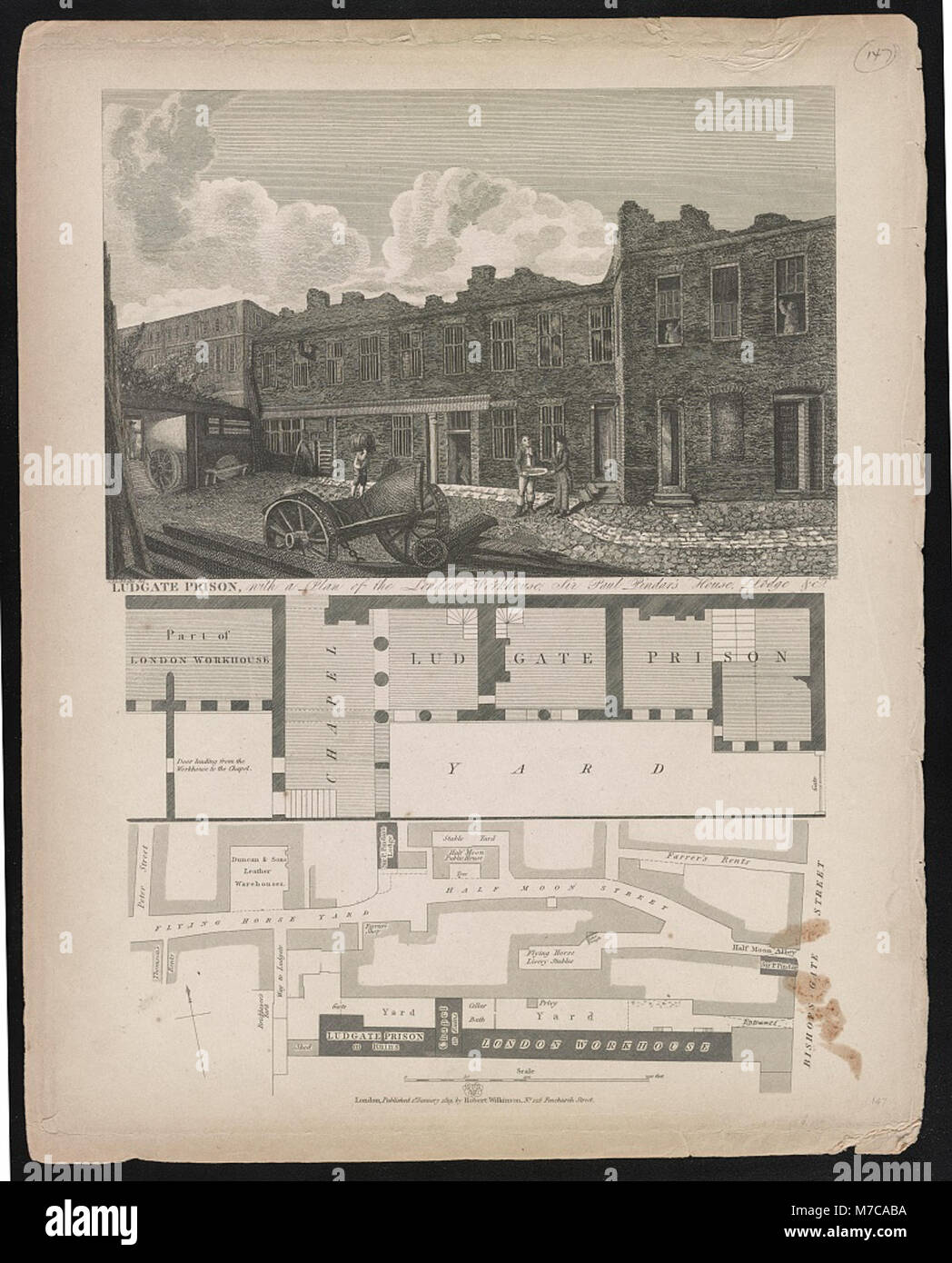 Ludgate prison, with a plan of the London workhouse Sir Paul Pindar's ...