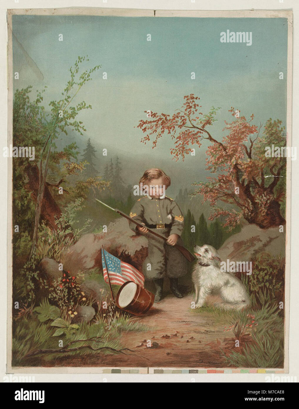 This photograph depicts soldiers on picket guard duty, showing military ...