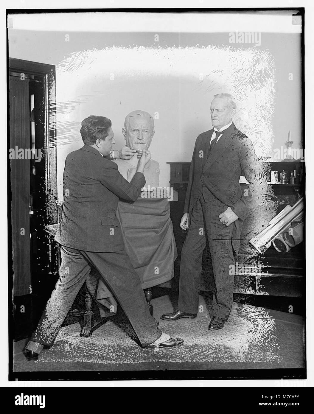 A photograph featuring Edgardo Simone with General John J. Pershing ...