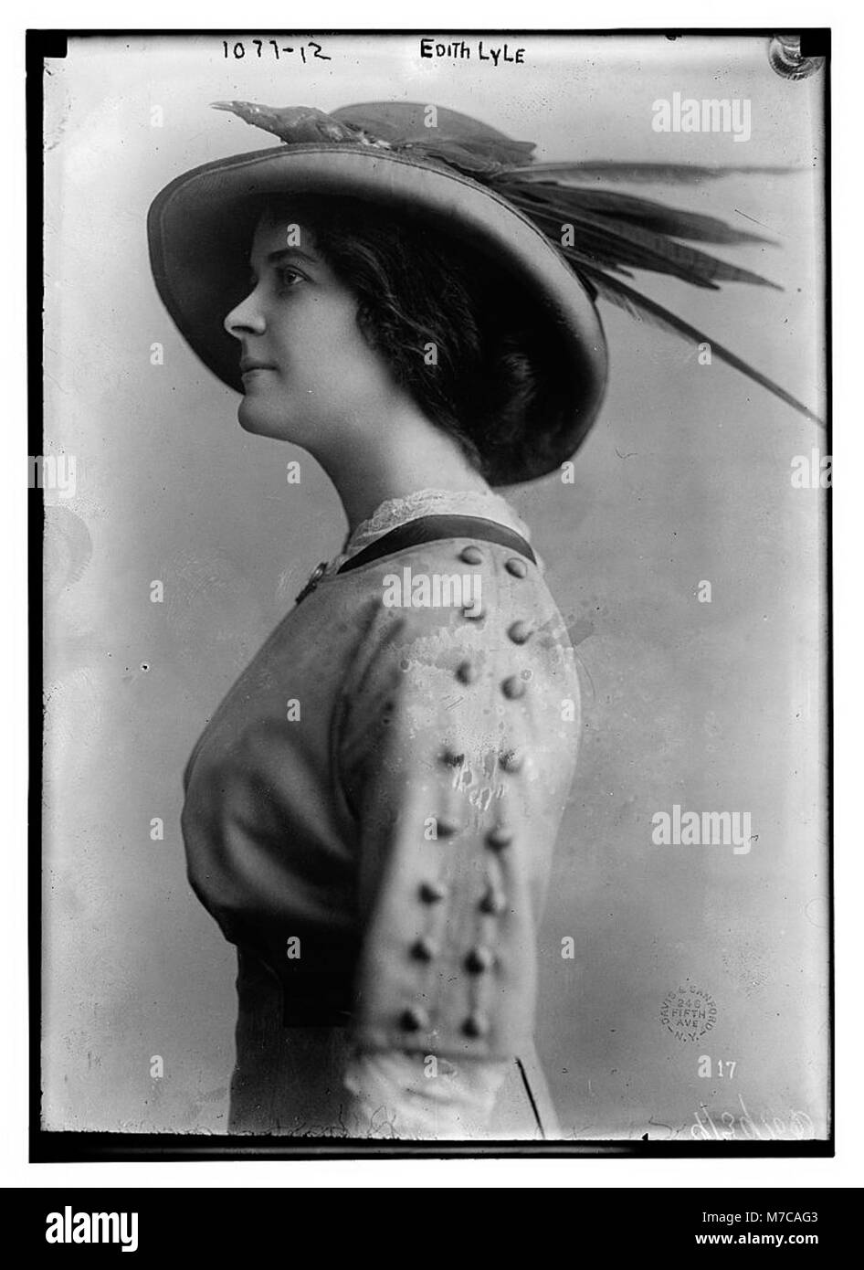 Portrait of Edith Lyle, captured in a vintage photographic style. The ...