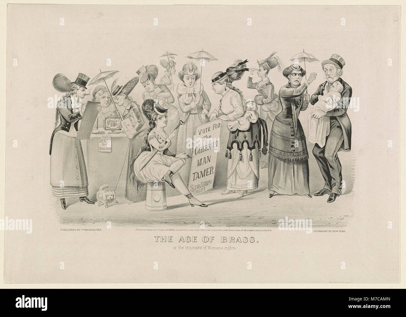A historical illustration titled 'The Age of Brass,' symbolizing the ...