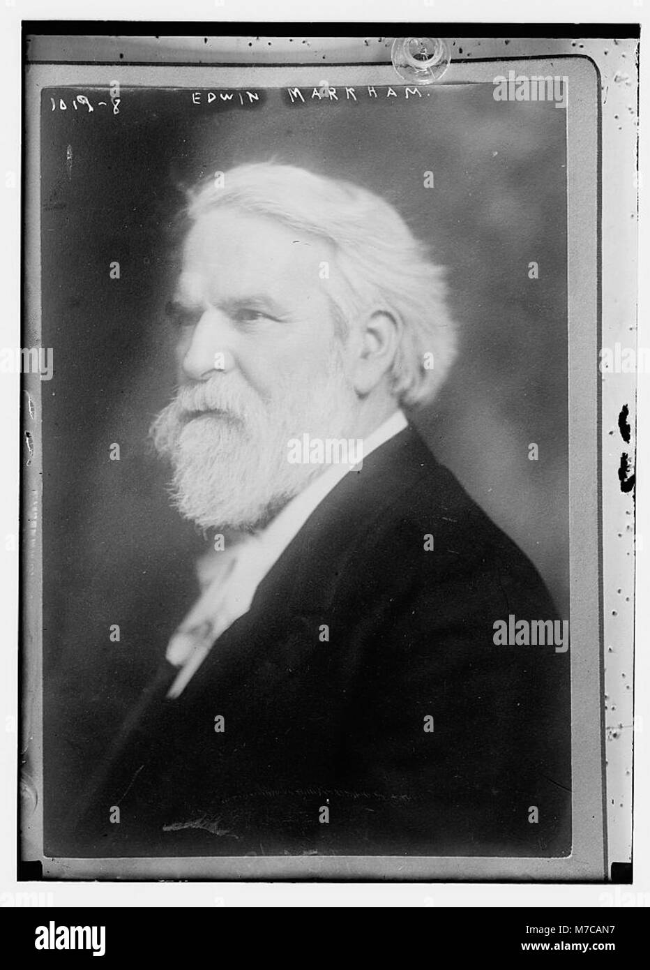 Edwin Markham, an American poet, is featured in this portrait. Known ...