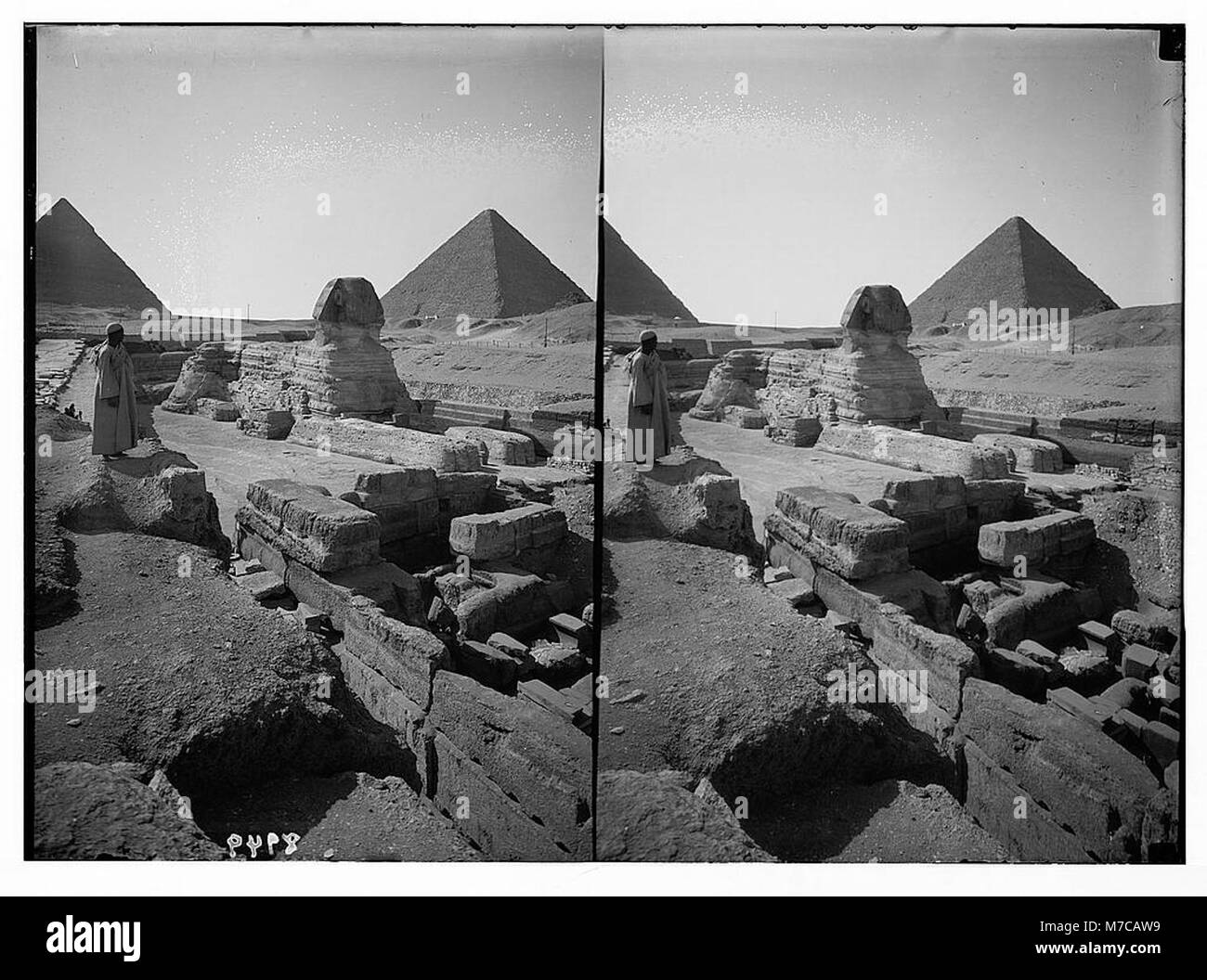 Egypt. Sphinx & pyramids. The Sphinx (3-4 face) & two pyramids LOC ...