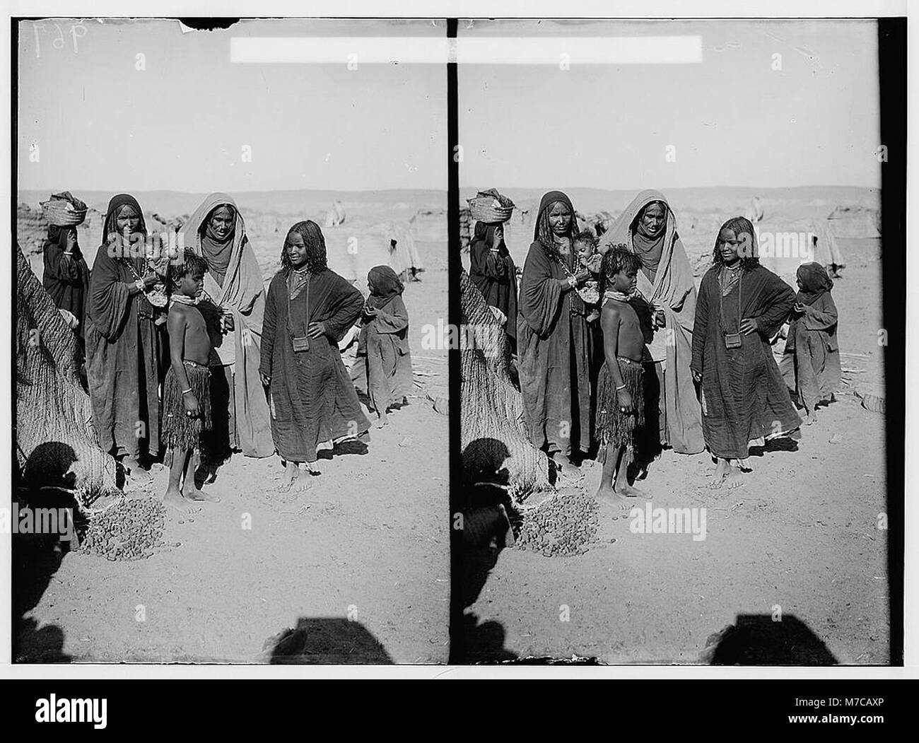 A photograph of Bisharin women, an ethnic group from Egypt, displaying ...