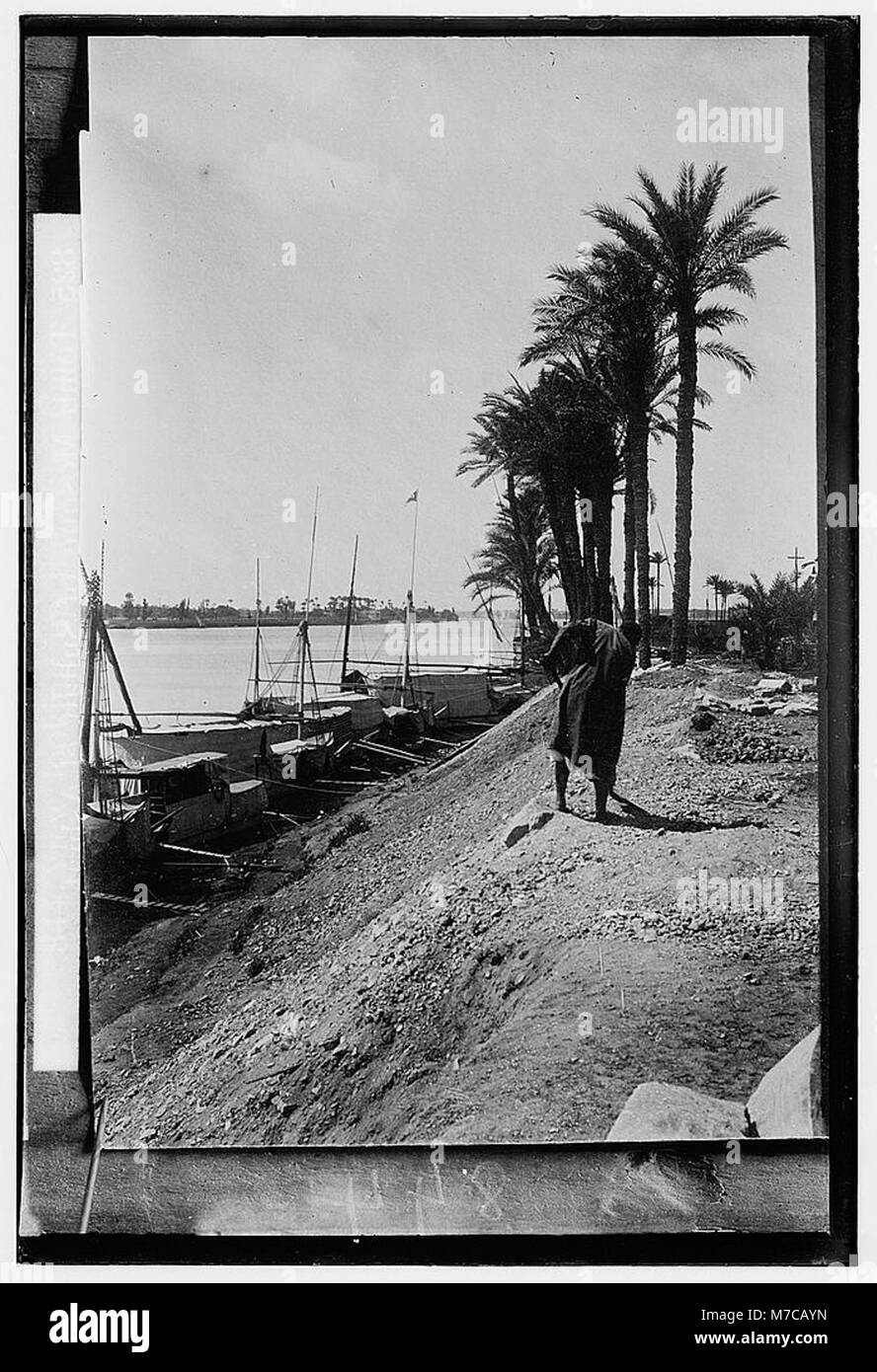 A scenic view of Cairo from the banks of the Nile River, showing the ...