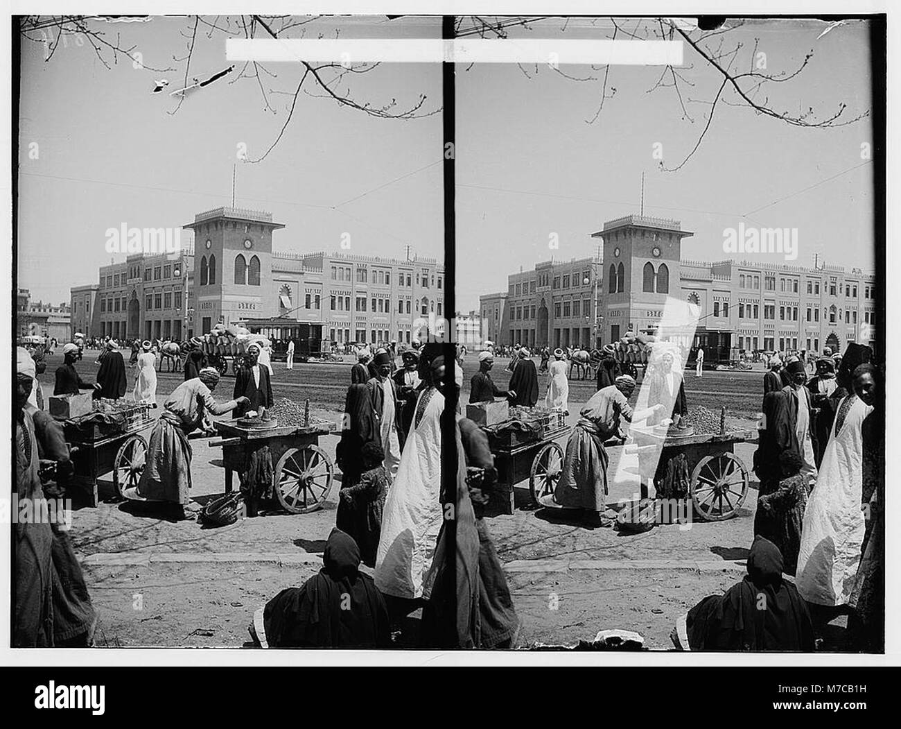 This photograph showcases the Cairo railway station in Egypt, a key ...