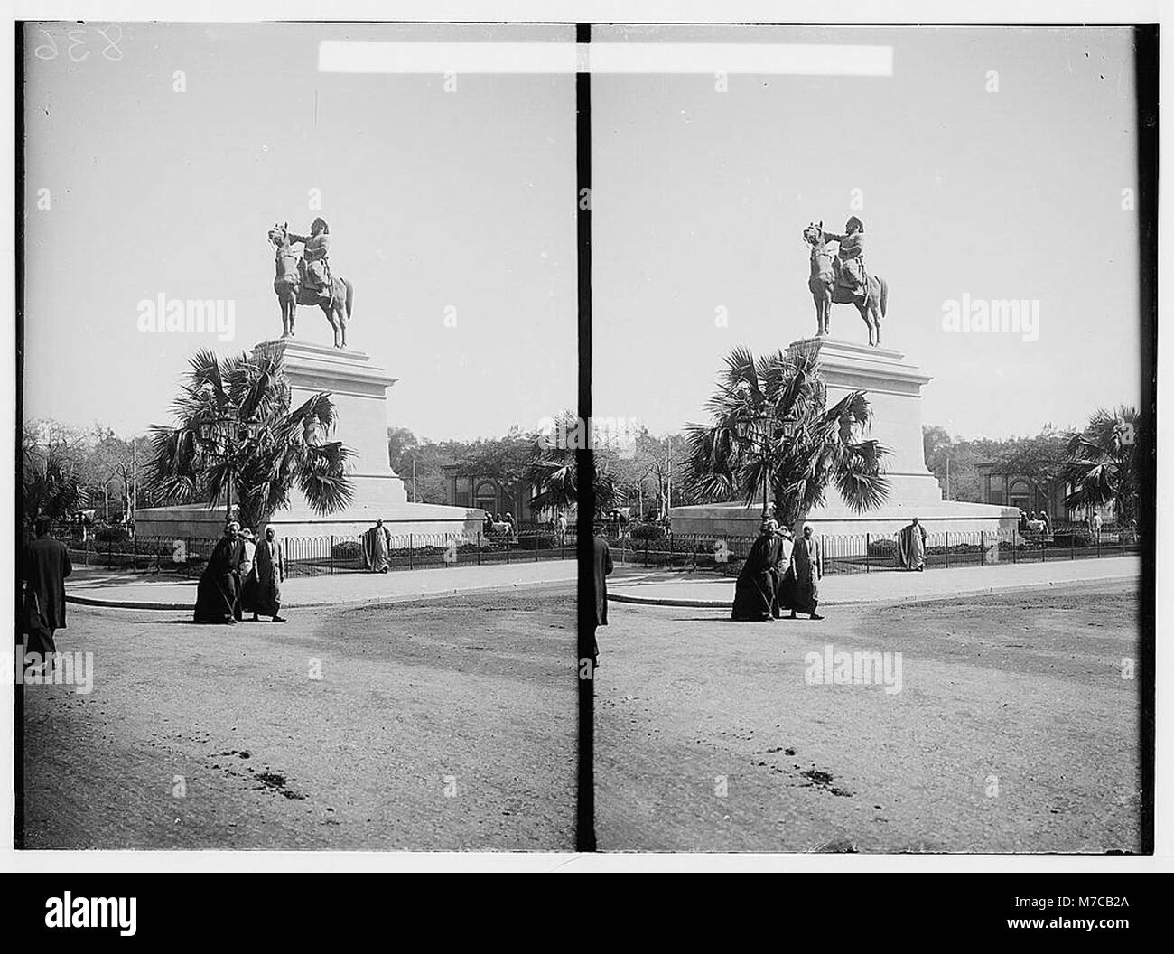 A photograph of the statue of Ibrahim Pasha located in Opera Square ...