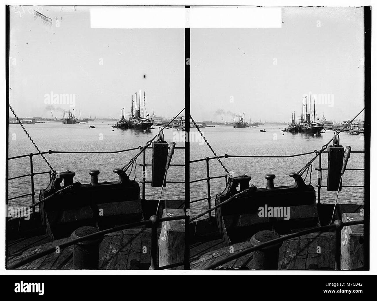 A historical photograph of Port Said, showcasing the harbor and ...