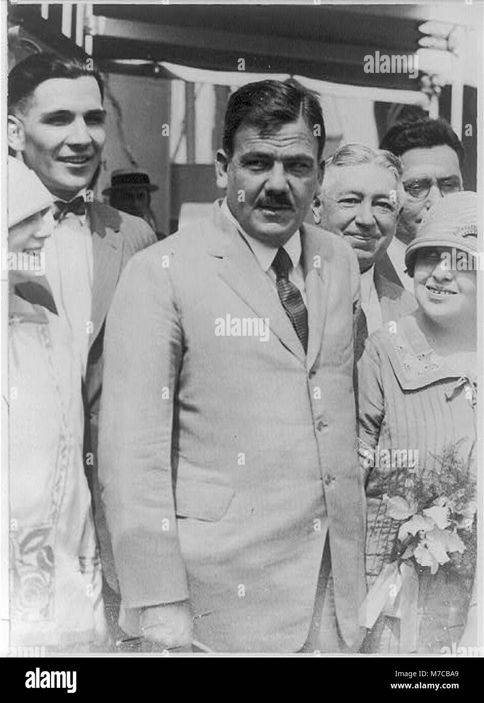 A portrait of Elias P. Calles, former president of Mexico, standing in ...