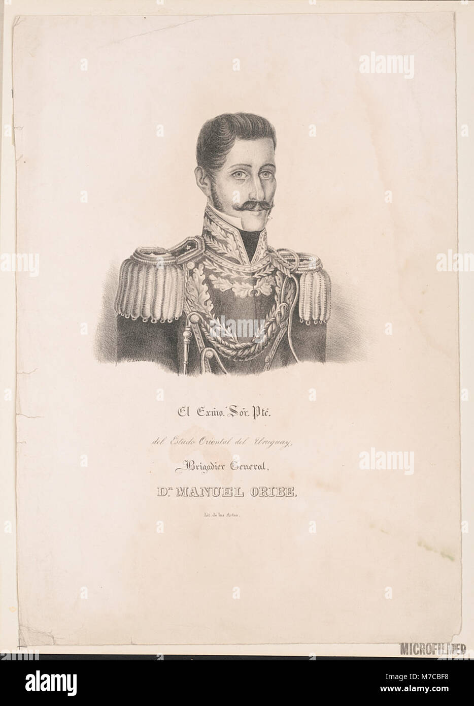 A portrait of Brigadier General Manuel Oribe, a significant military ...