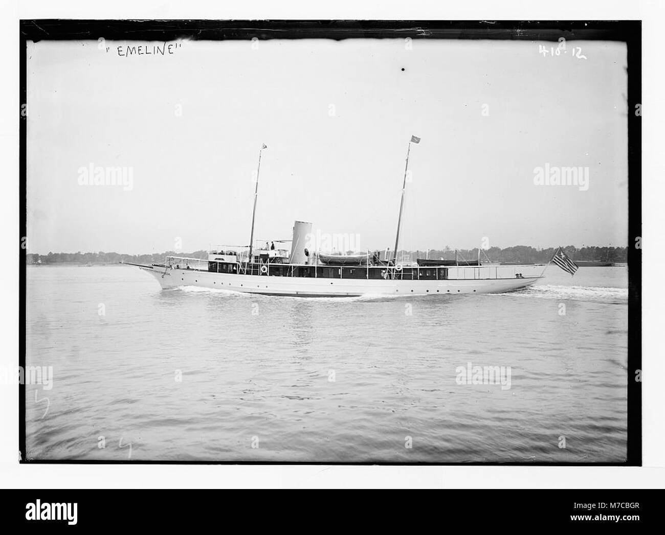 The image depicts the ship *Emeline*, highlighting its design and maritime history. This ship ...