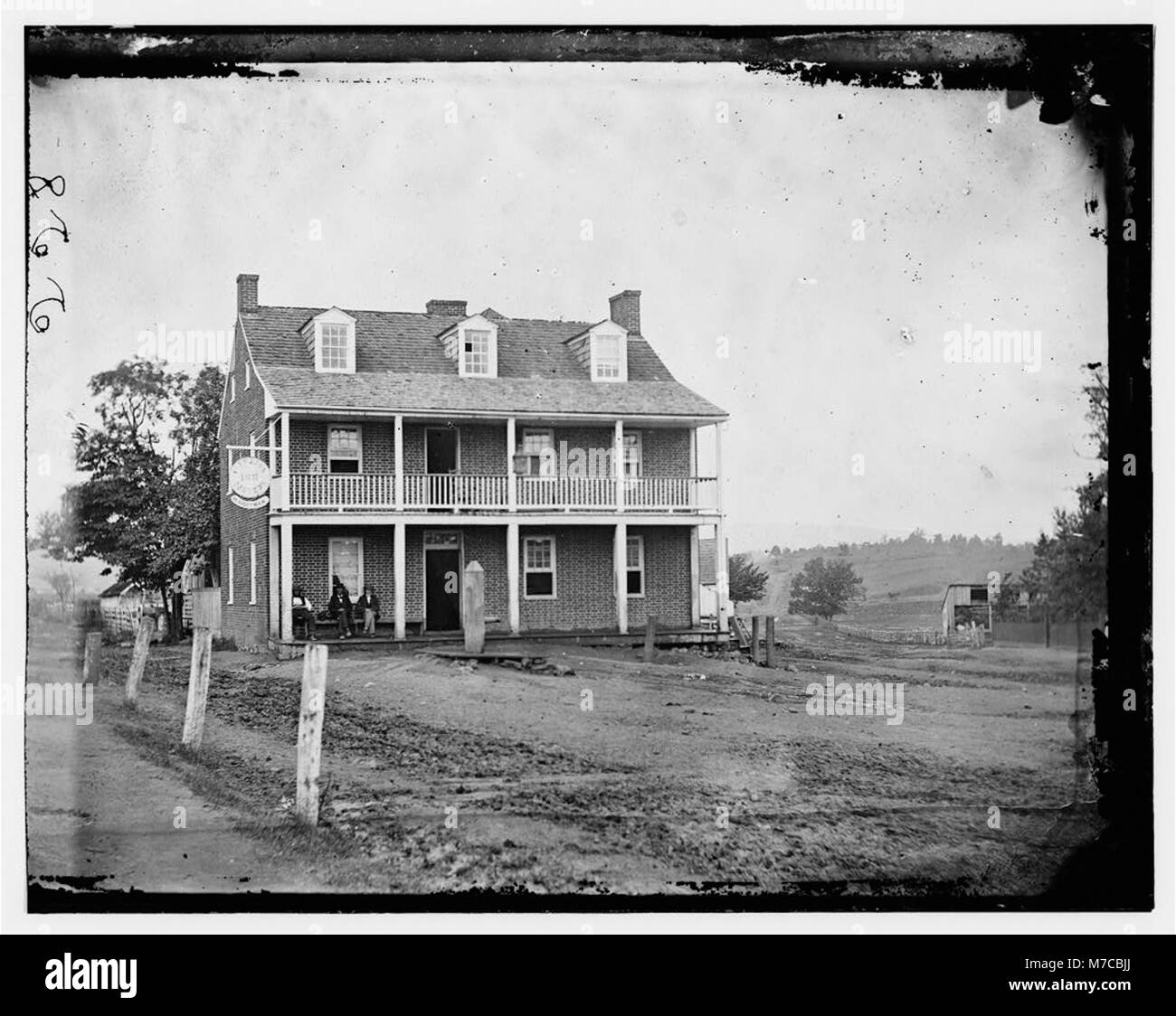 A historical photograph of the Farmer's Inn and Hotel in Emmitsburg ...