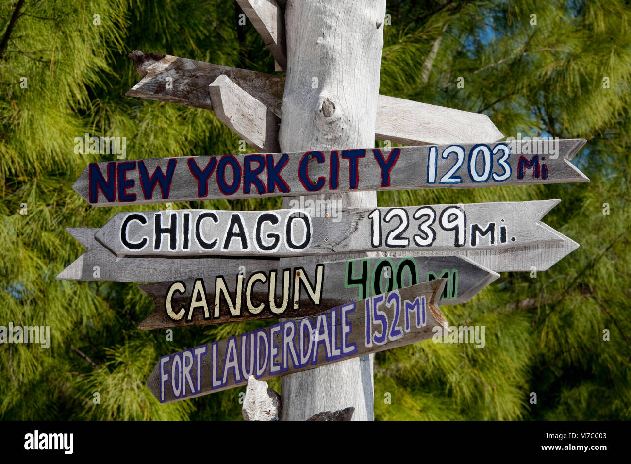 Low angle view of a signpost, Key West, Florida, USA Stock Photo - Alamy