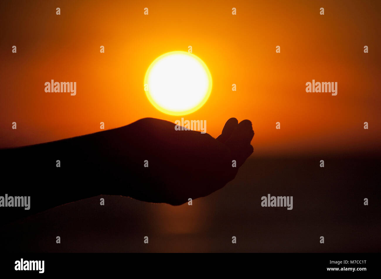 Hands cupping sun hi-res stock photography and images - Alamy
