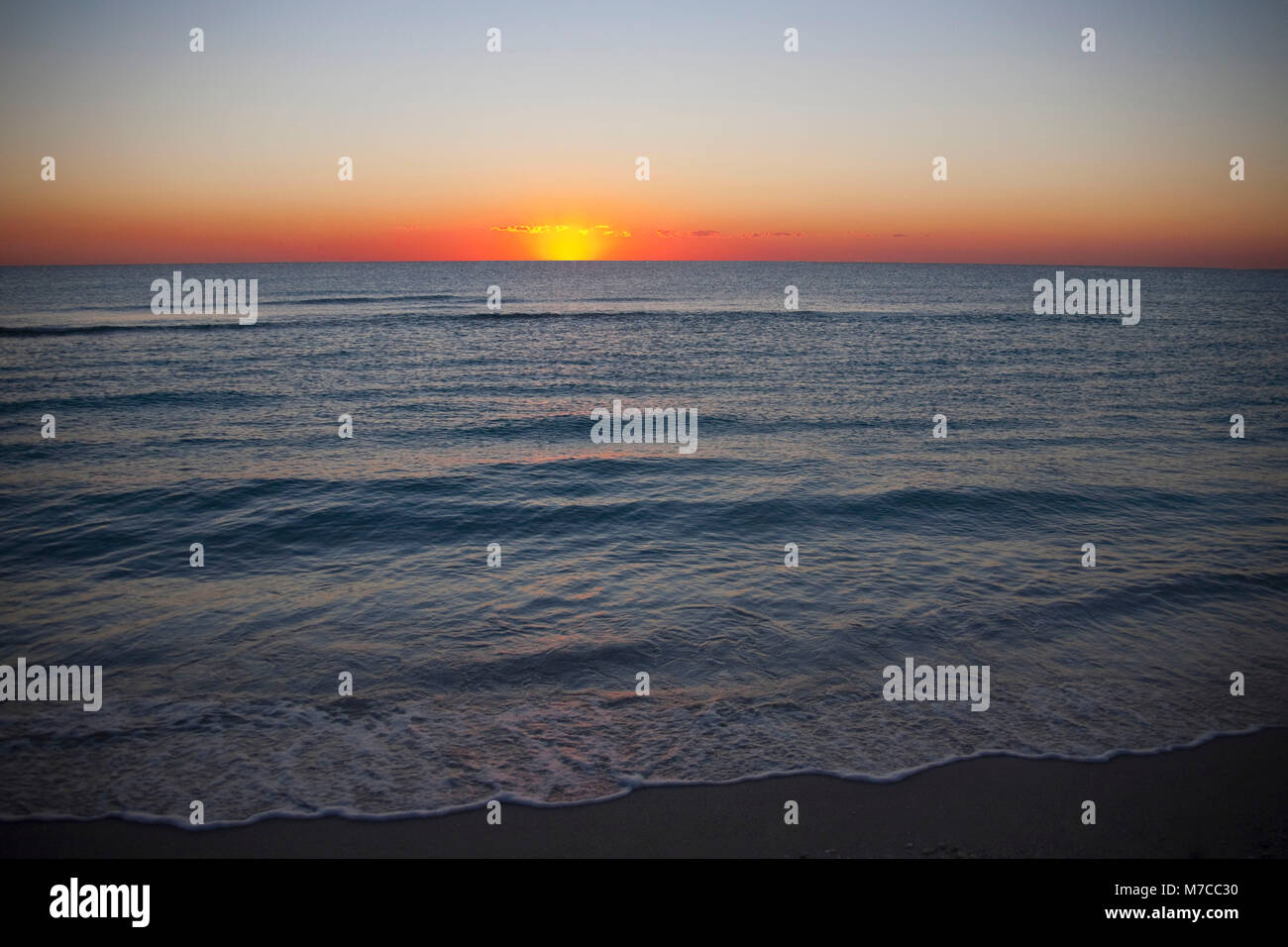 Sunset over the ocean, Miami Beach, Florida, USA Stock Photo - Alamy