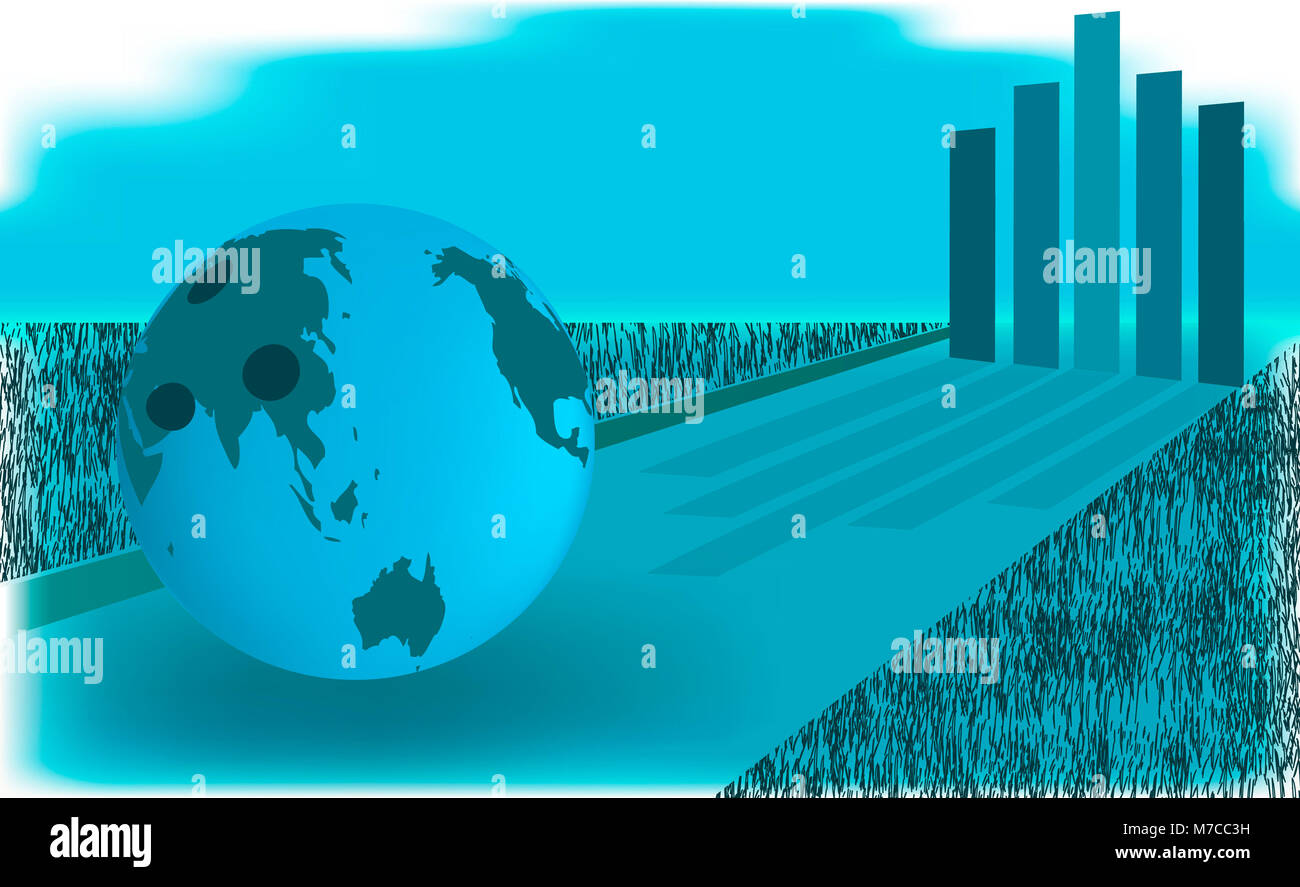 Globe and bar graph hi-res stock photography and images - Alamy