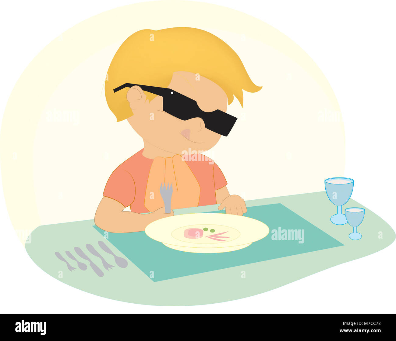 Boy eating food Stock Photo - Alamy