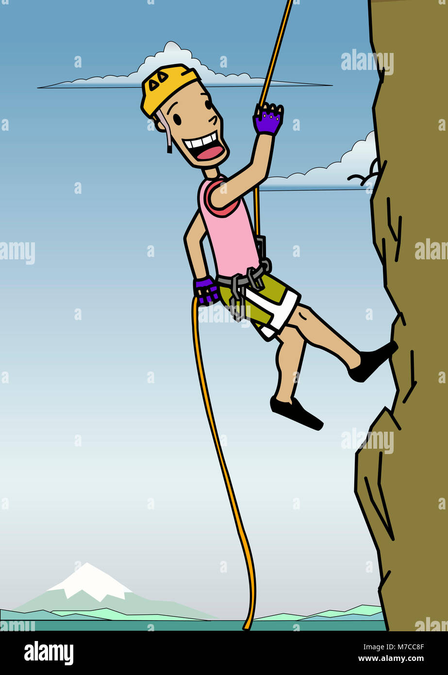 Side profile of a boy rock climbing Stock Photo - Alamy