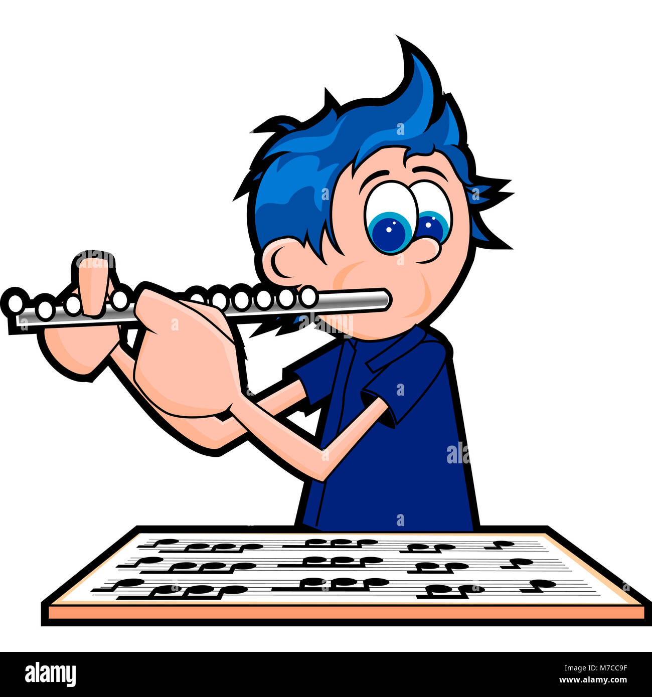 Side profile of a boy playing the flute Stock Photo - Alamy