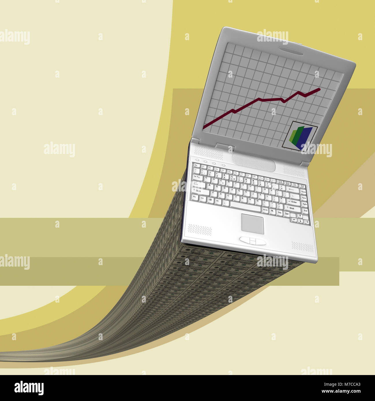 Laptop screen displaying a line graph hi-res stock photography and ...