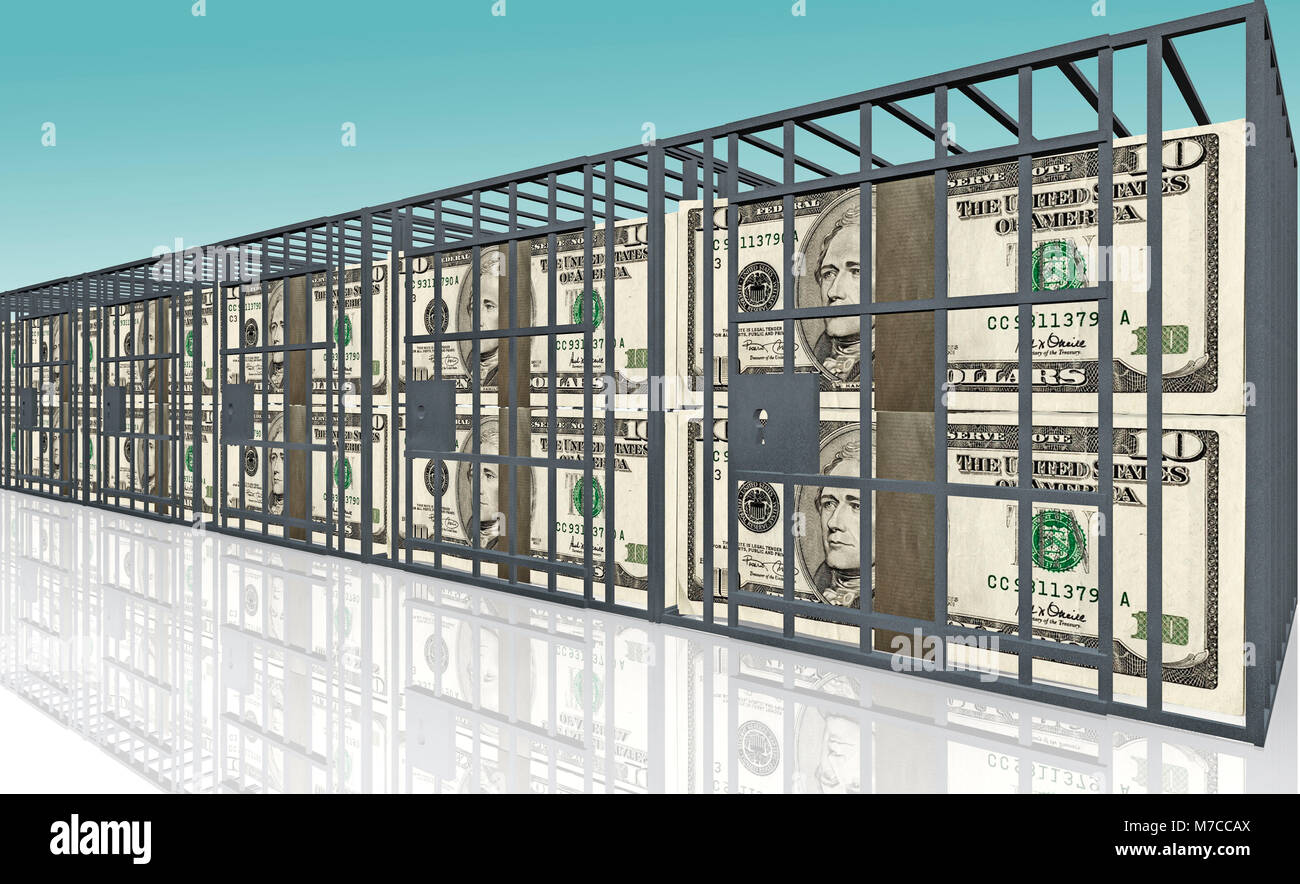 American ten dollar bills in a cage hi-res stock photography and images ...
