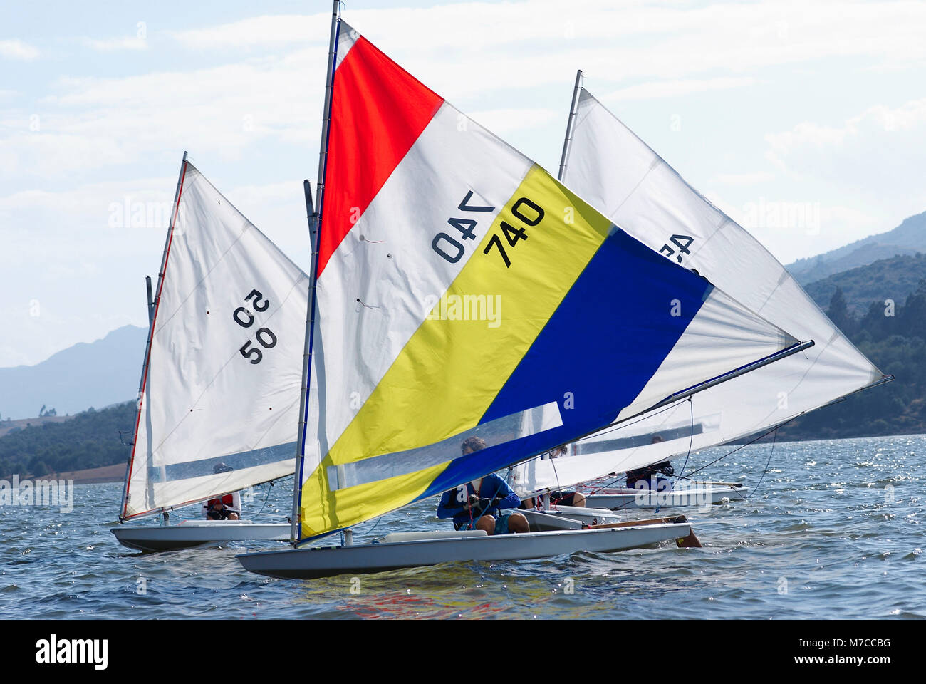 Sailboats participating in a race Stock Photo - Alamy