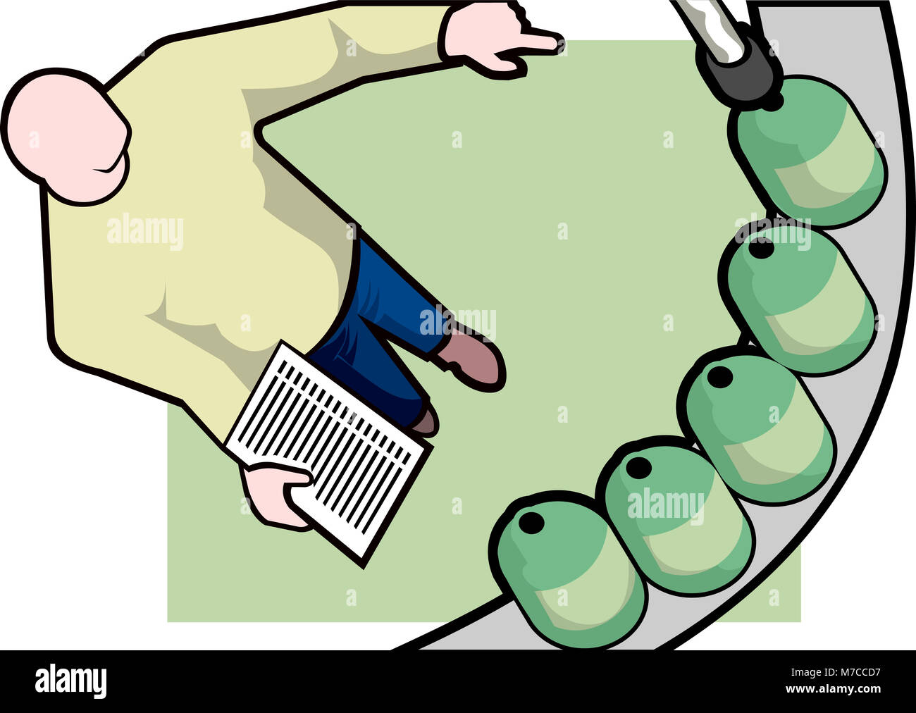 Man holding a sheet of paper and counting bottles Stock Photo - Alamy