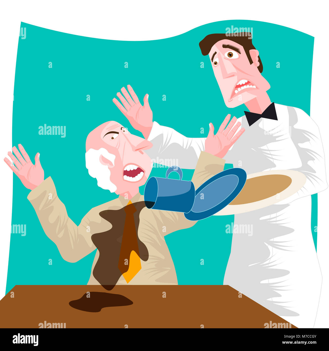 Senior man shouting at a waiter hi-res stock photography and images - Alamy