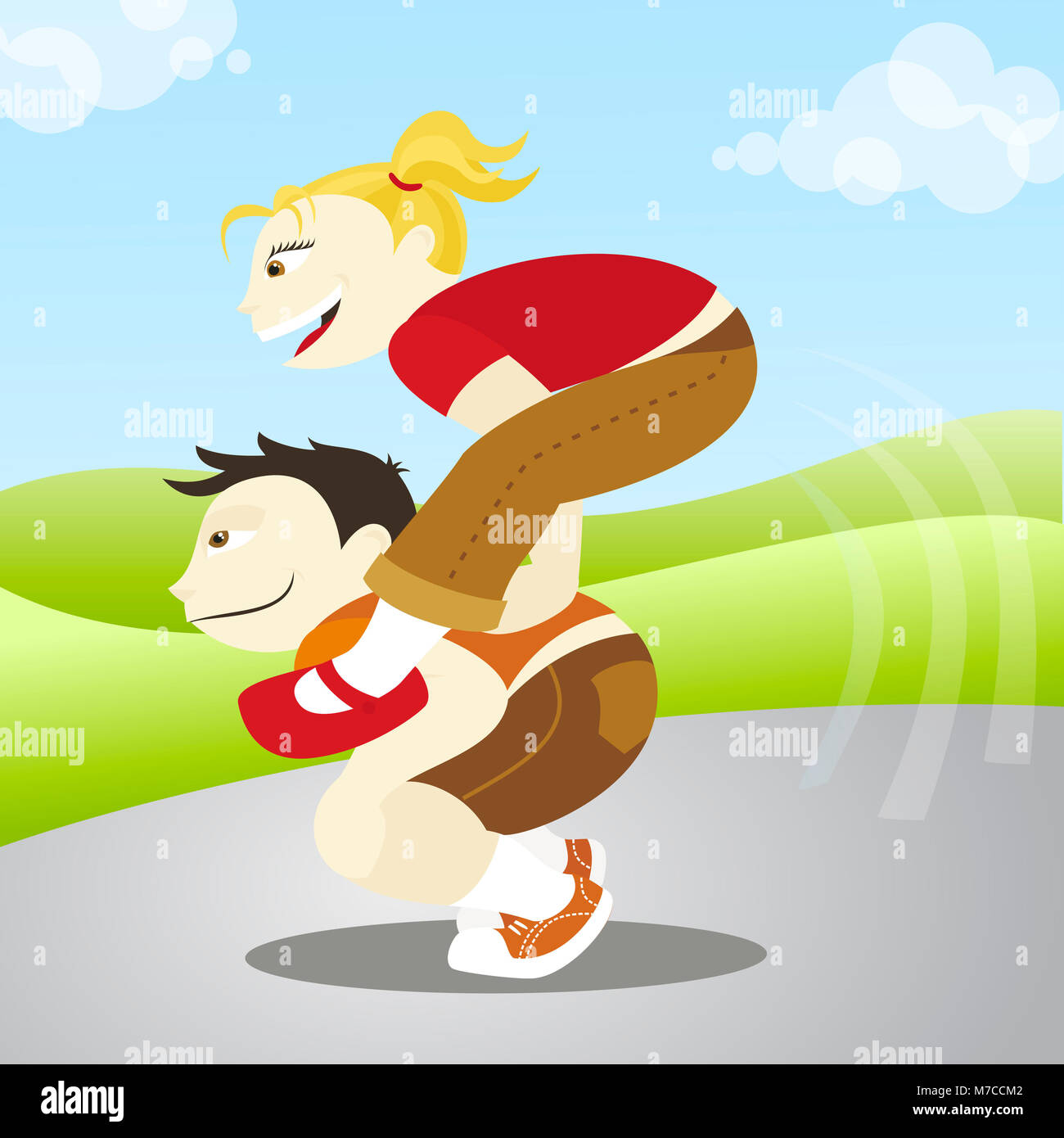 Bending over kids hi-res stock photography and images - Alamy