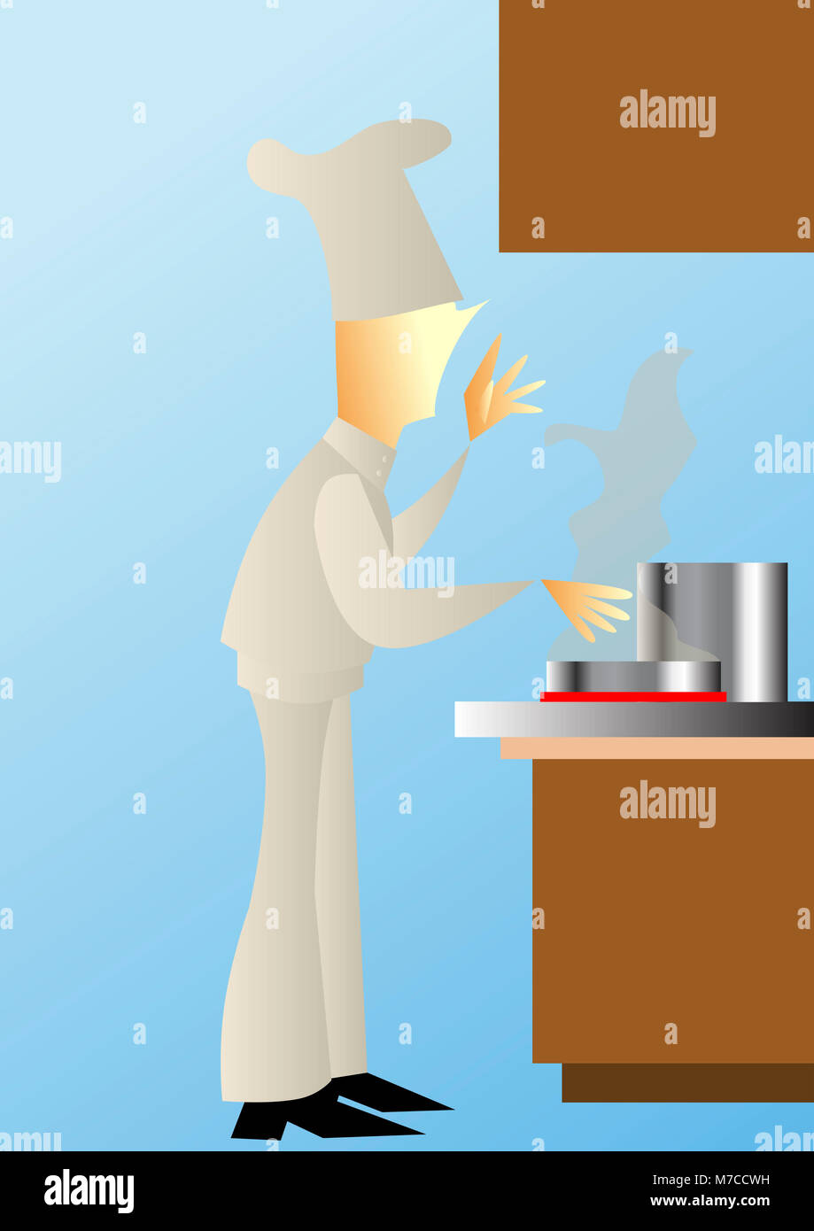 Chef working profile hi-res stock photography and images - Alamy