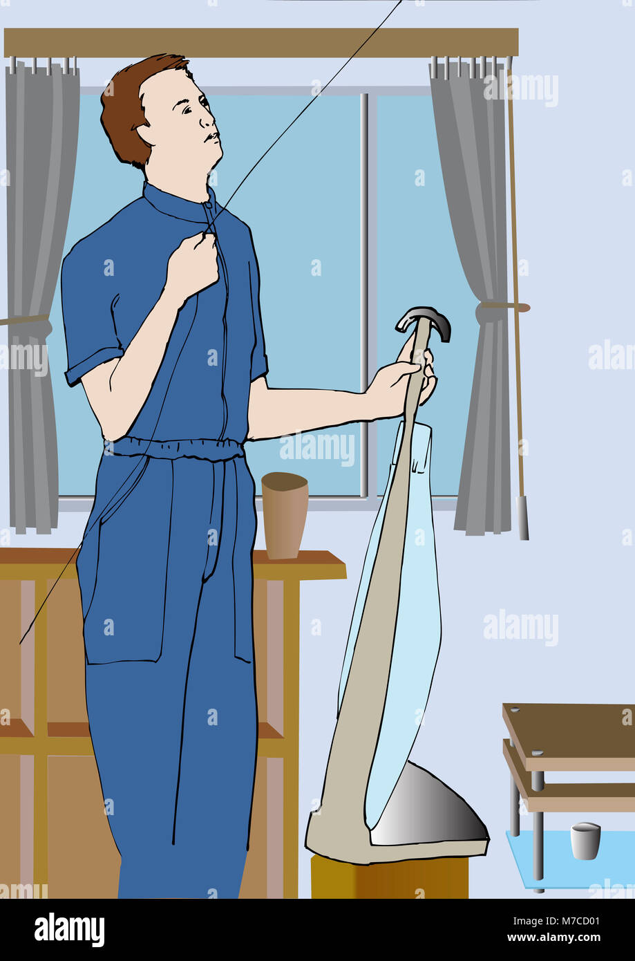 Side profile of a male servant Stock Photo - Alamy