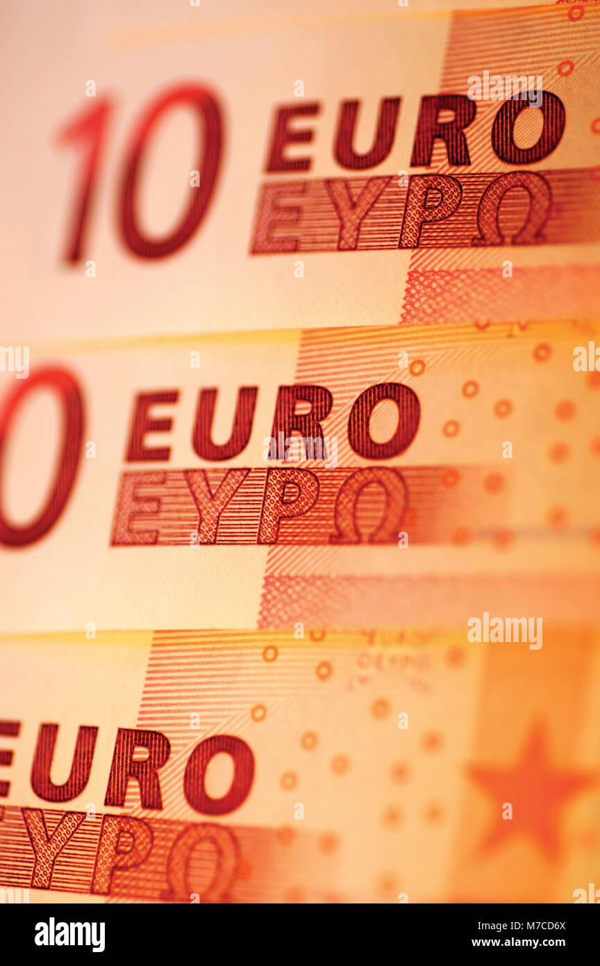 Close-up of ten Euro banknotes Stock Photo - Alamy