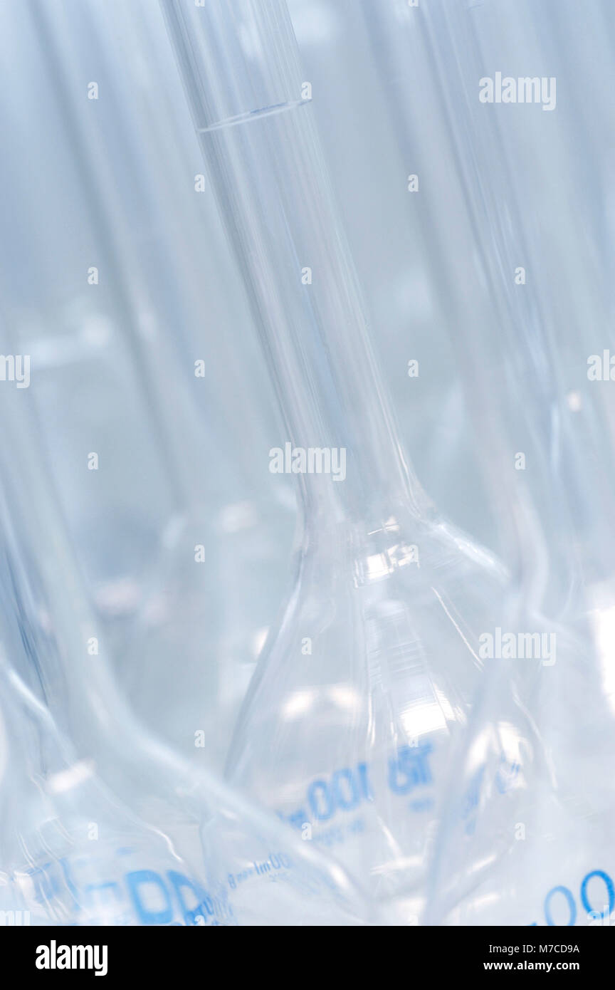 Close-up of beakers Stock Photo - Alamy