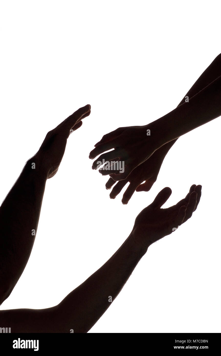 Hands Reaching Up Silhouette