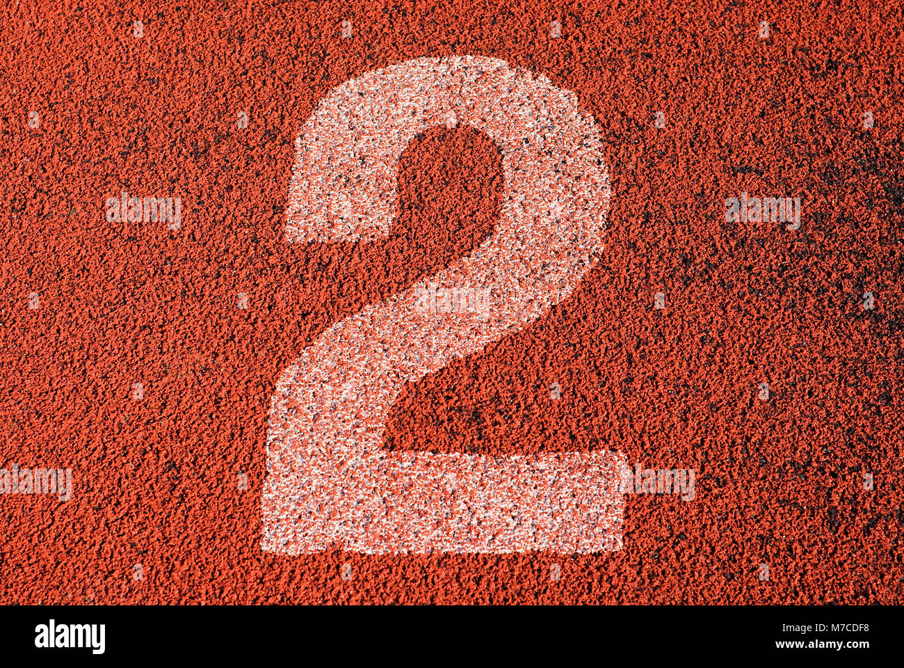 Track number 2 of a running track Stock Photo - Alamy