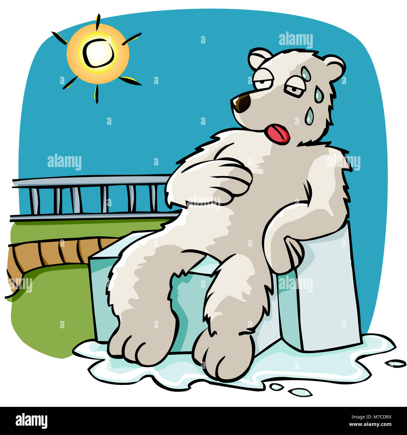 Bear sitting on a block of melting ice hi-res stock photography and ...