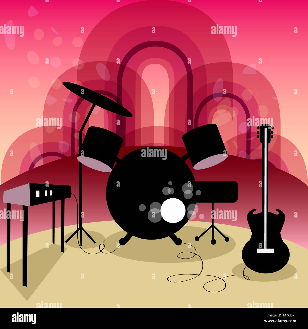 Musical instruments on a stage Stock Photo - Alamy
