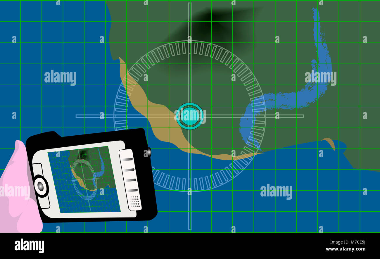 Digital monitoring system in a person's hand Stock Photo - Alamy
