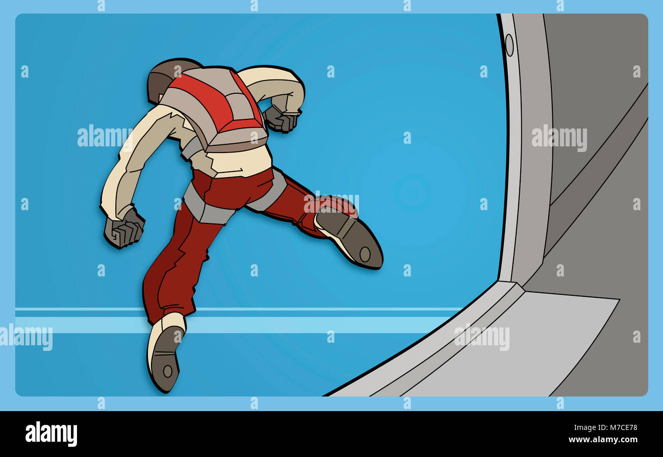 Rear view of a man sky diving Stock Photo - Alamy