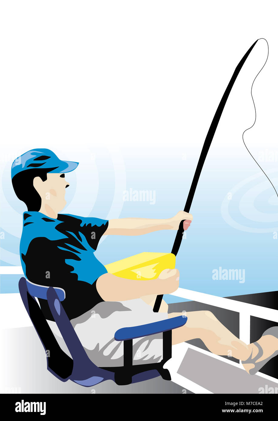 Side profile of a man fishing Stock Photo - Alamy