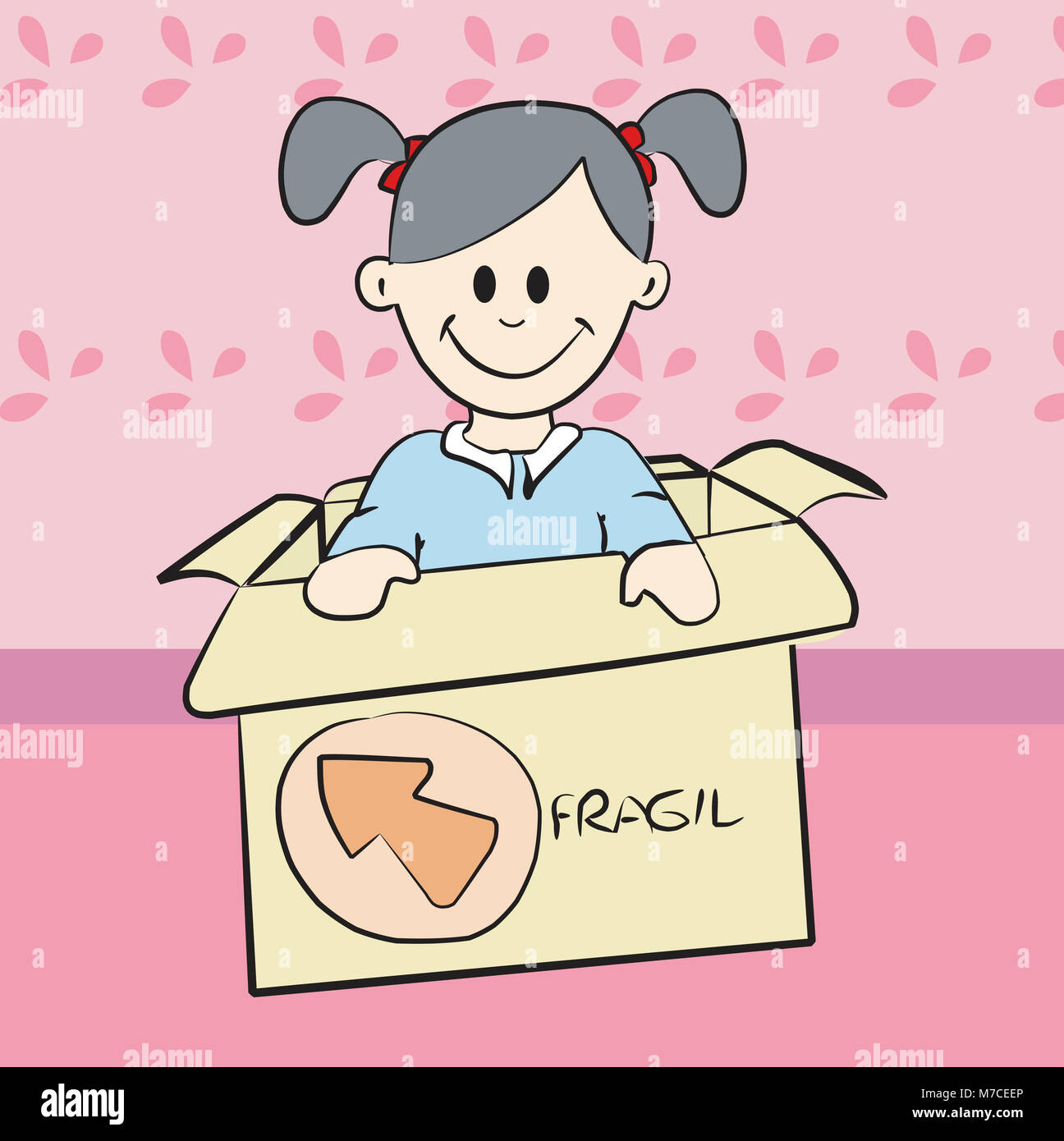 Girl in a cardboard box Stock Photo - Alamy