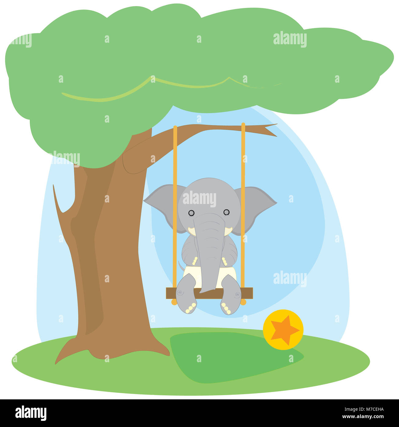 Elephant sitting on a swing Stock Photo - Alamy
