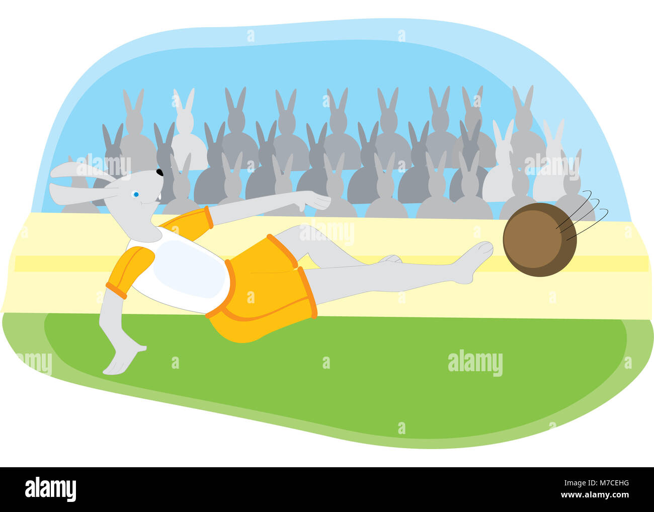 Rabbit playing soccer Stock Photo - Alamy