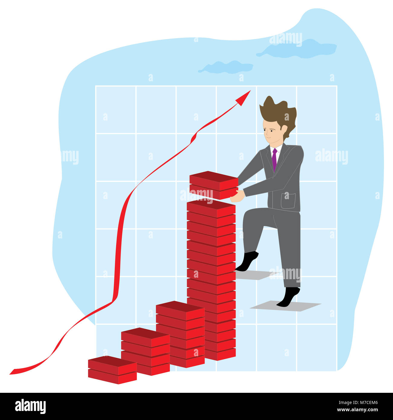 Businessman making a bar graph with bricks Cut Out Stock Images ...